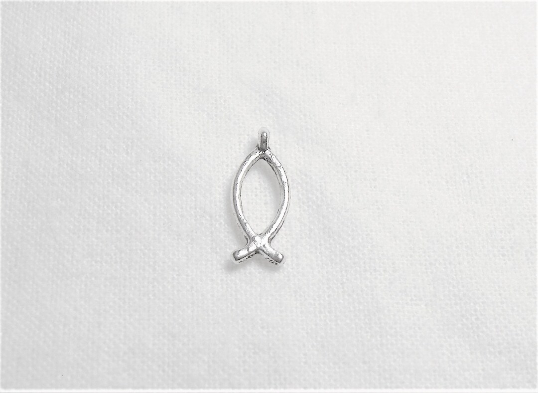 Fish Symbol Charm Silver Plated Pewter - Etsy