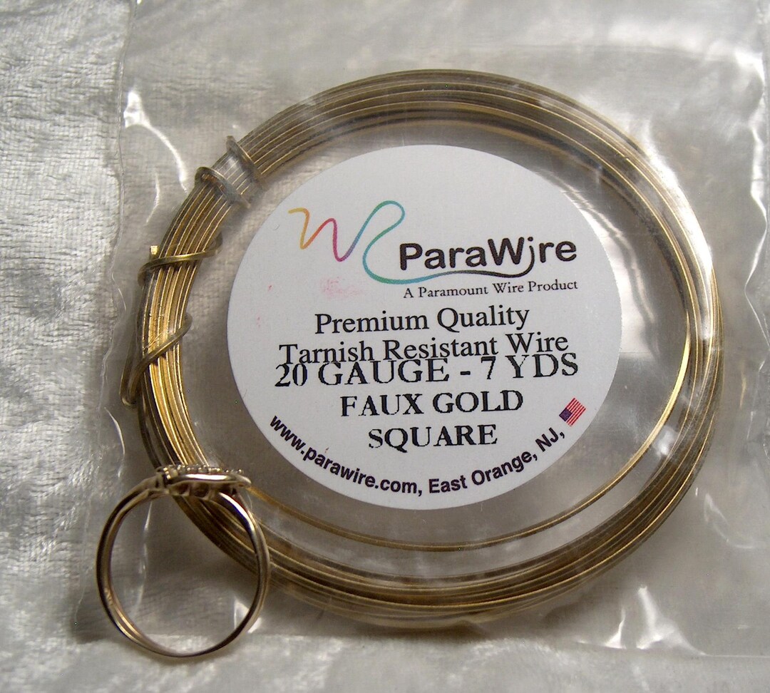 20 Gauge SQUARE FAUX GOLD Wire Tarnish Resistant Parawire - Etsy