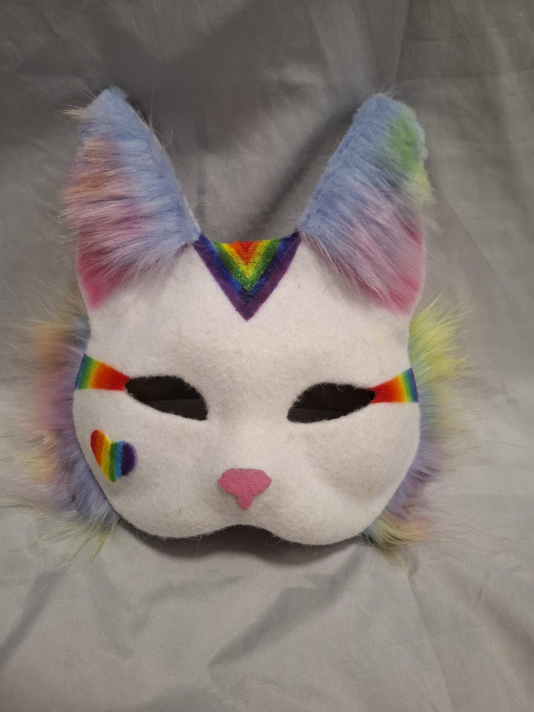 Rainbow Therian Cat Mask - Etsy
