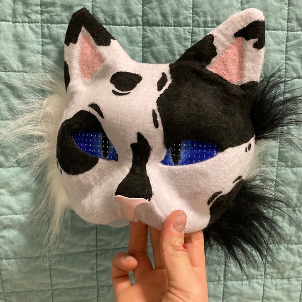 Black and Gray Therian Mask - Etsy