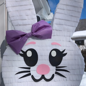 Easter Bunny Pinata: Kids Party Game, Rainbow Tissue Paper - Etsy