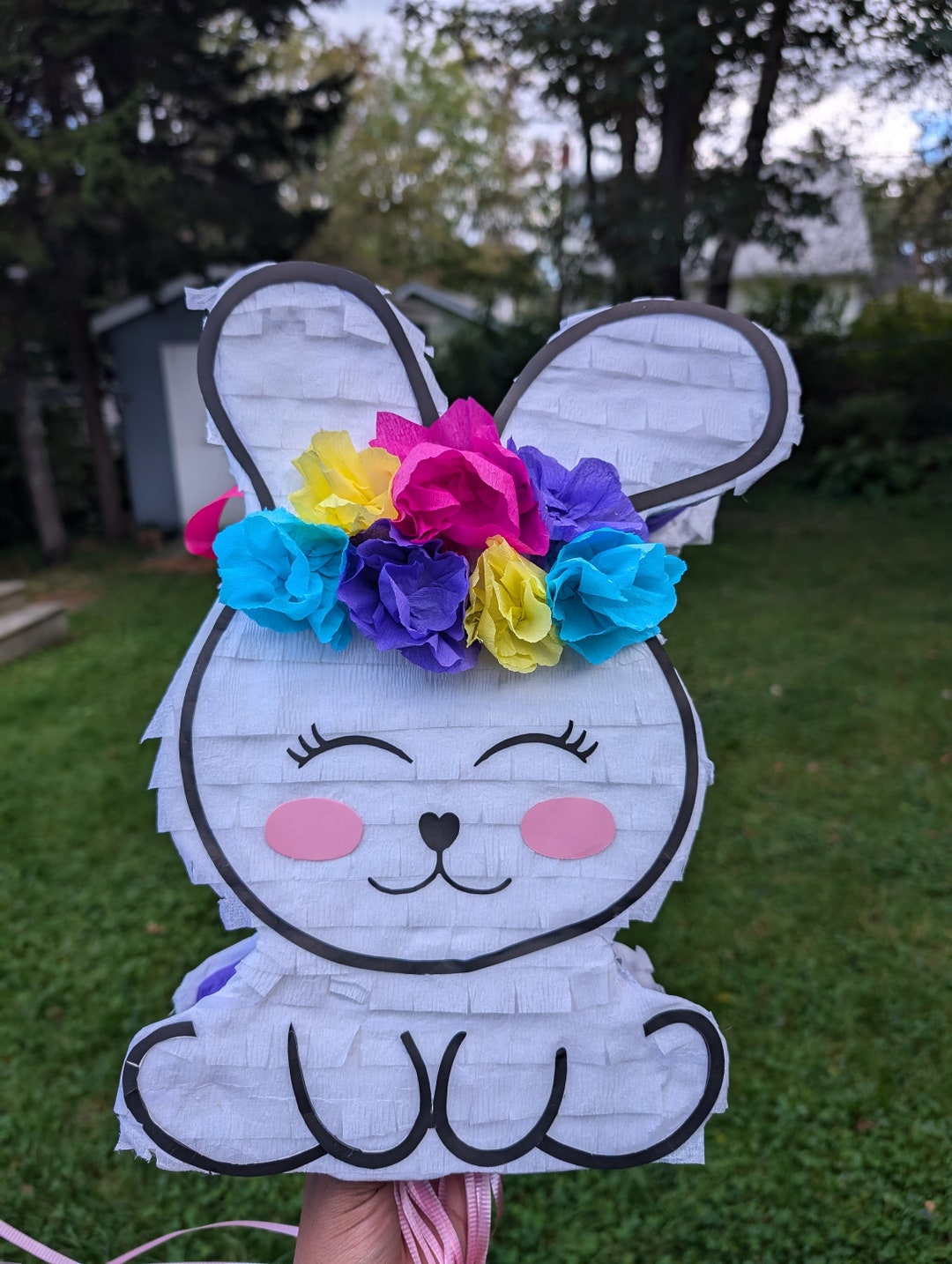 Bunny Piñata: Rainbow Floral, Kids Party Game - Etsy