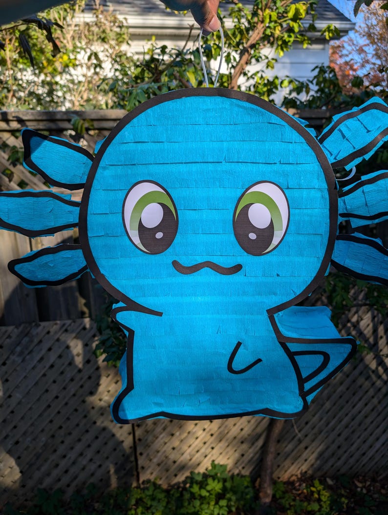 Cute Axolotl Piñata for Kids Birthday Party. Pinata Game Blue Axolotl ...