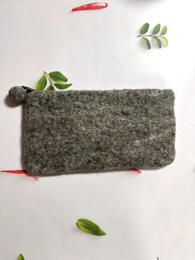 Handmade Warm Home Felt Small Purse /wool Felt Zipper Pouch /felt Purse ...