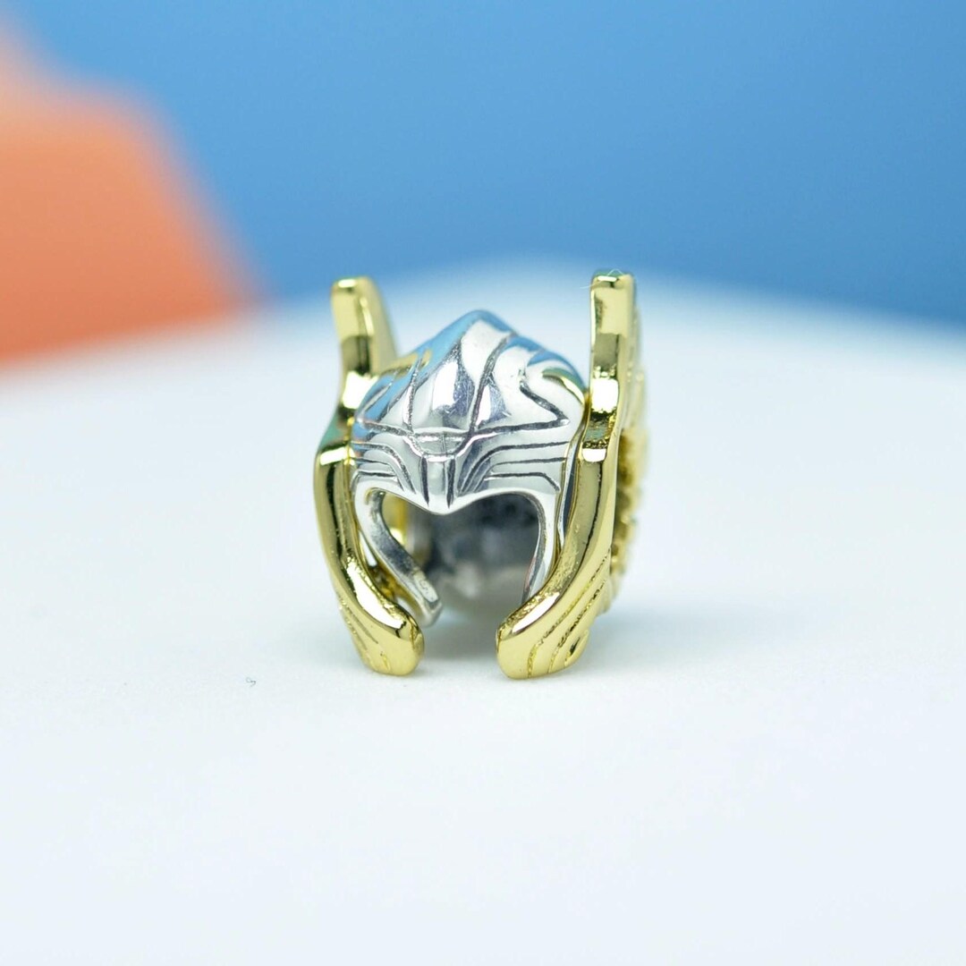 Thor Helmet Two-tone Charm Handmade Bead Fits European Bracelets and ...
