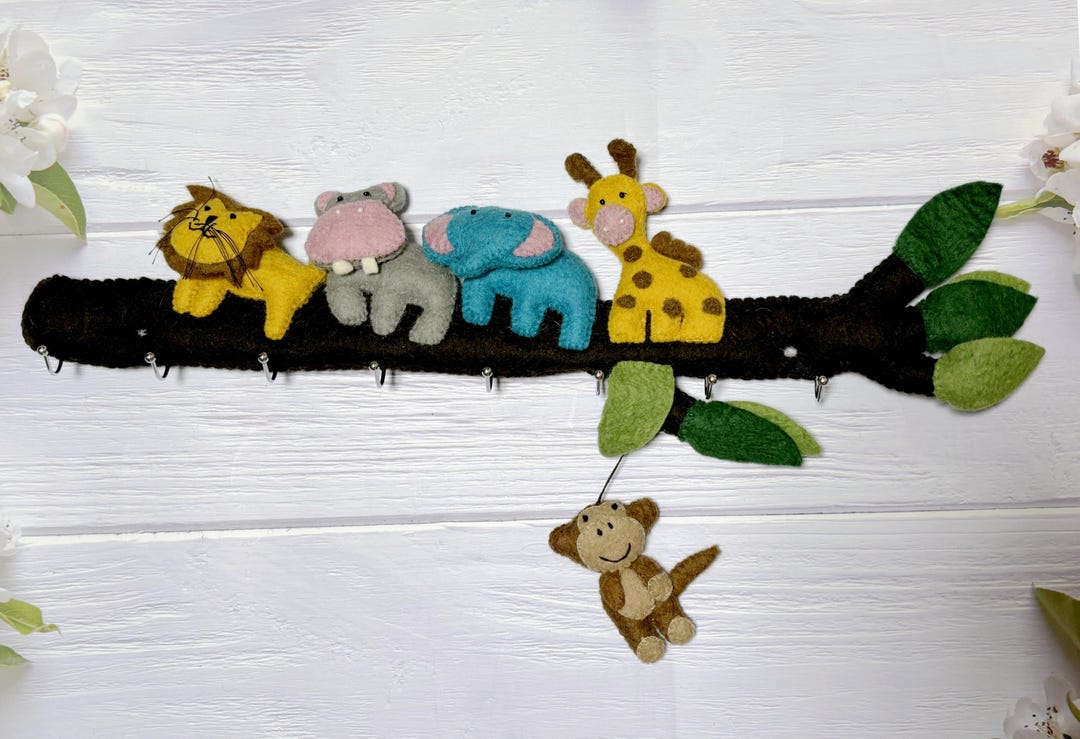 Handmade Felt Forest Animal Hooks , Nursery Room Decor, Coat Hooks ...