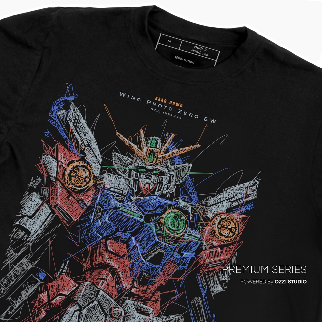 Wing Proto Zero Mobile Suit Gundam Japanese Anime Men's Short Sleeve ...