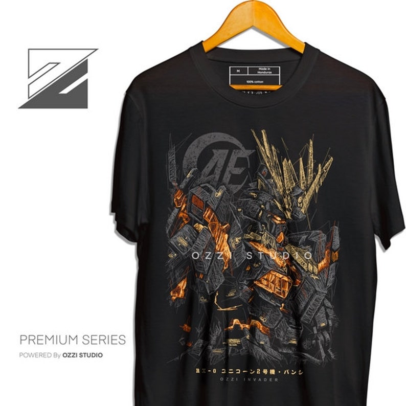 Banshee Mobile Suit Gundam Japanese Anime Men's Short Sleeve Tshirt ...