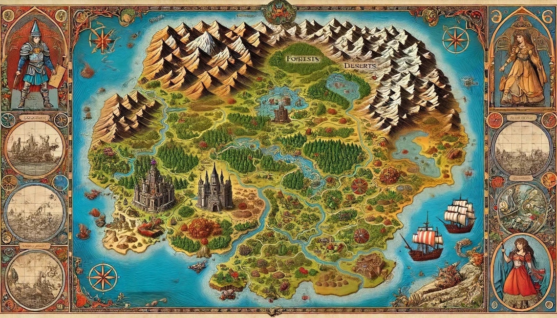 Custom Fantasy Map for Your Books, Games, D&D Campaigns and Much More ...