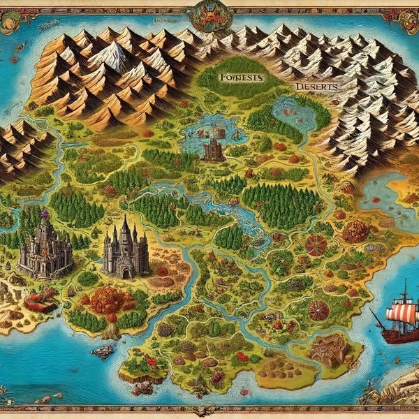 Fantasy Map for Books - Etsy