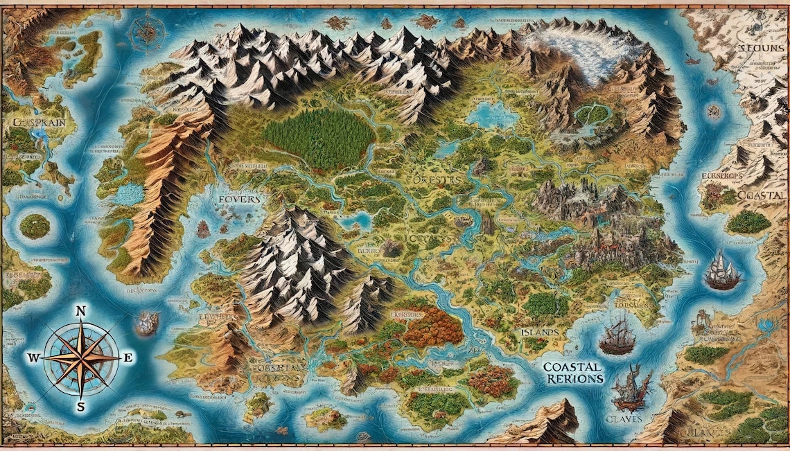 Custom Fantasy Map for Your Books, Games, D&D Campaigns and Much More ...