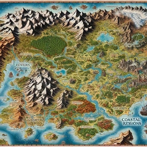 Custom Fantasy Map for Your Books, Games, D&D Campaigns and Much More ...