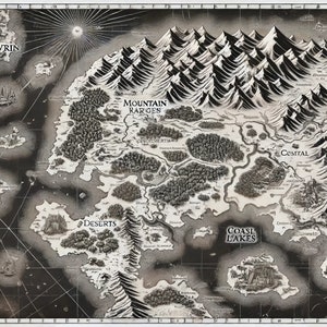 Custom Fantasy Map for Your Books, Games, D&D Campaigns and Much More ...