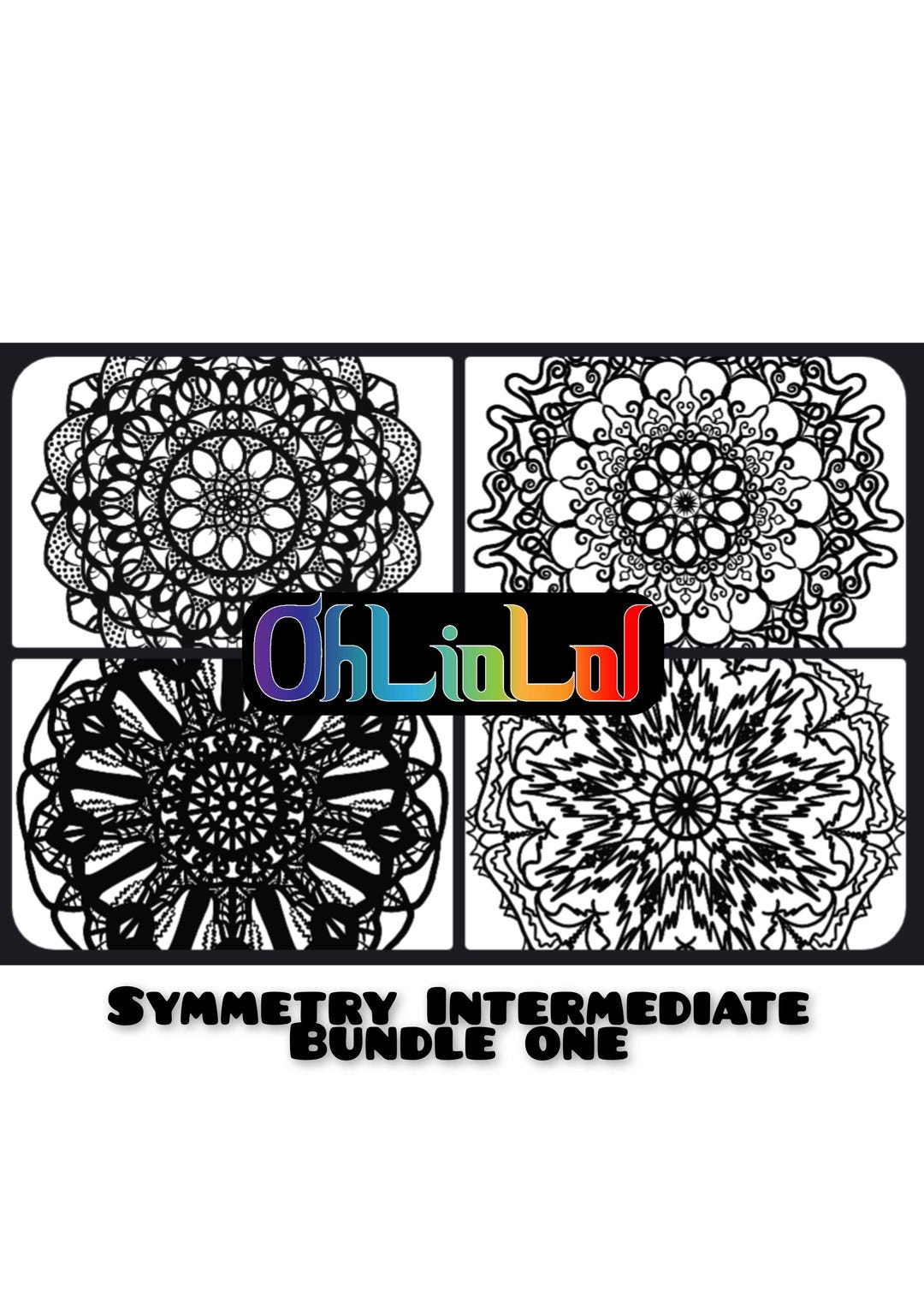 Coloring Pages by Lio Intermediate Volume 1: SET of 4 Pages. Geometric ...