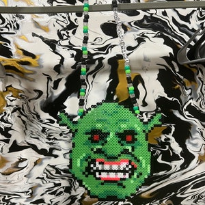 Shrek Excision Perler Necklace - Etsy