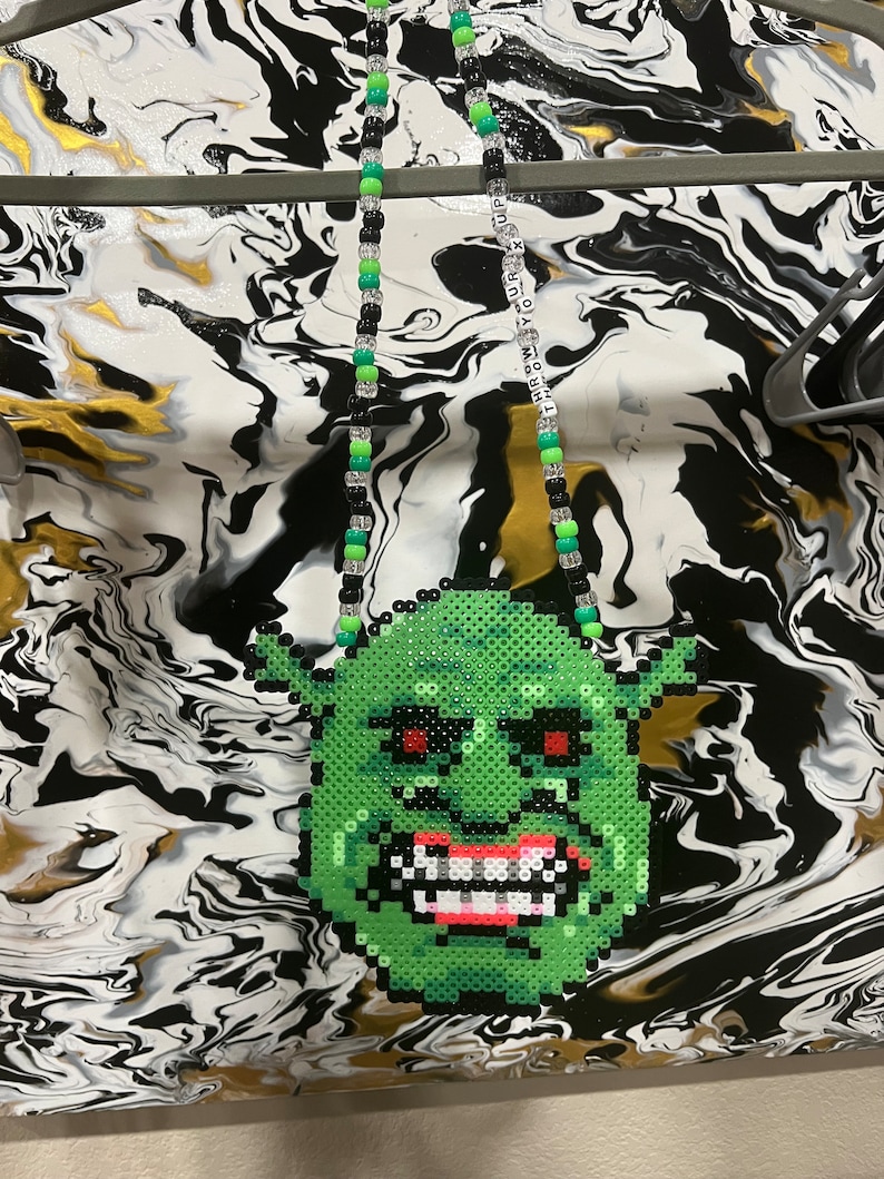 Shrek Excision Perler Necklace - Etsy