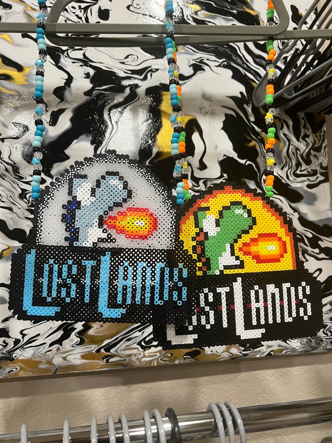Lost Lands Yoshi Perler Necklace - Etsy