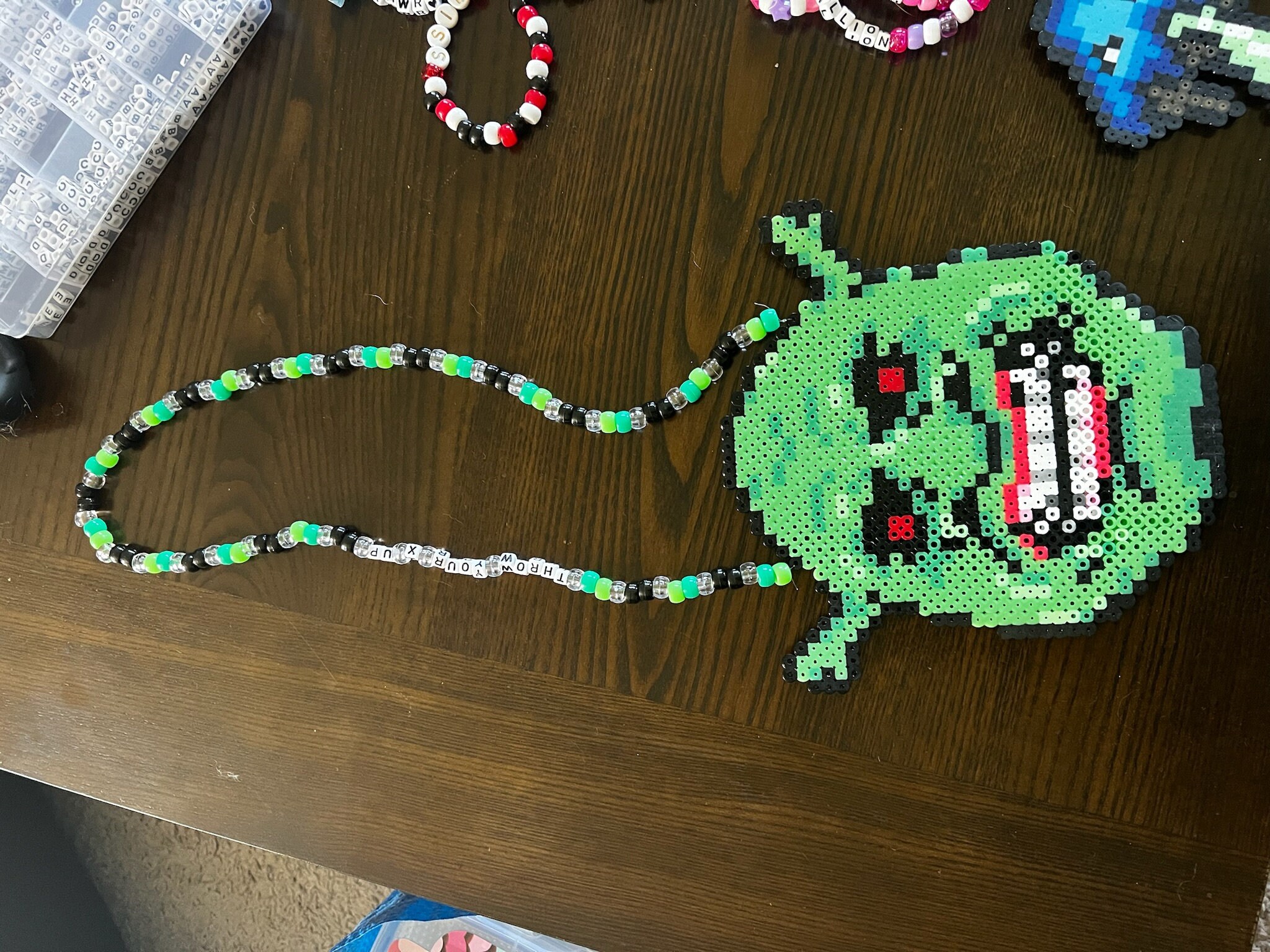 Shrek Excision Perler Necklace - Etsy
