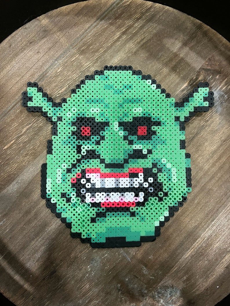 Shrek Excision Perler Necklace - Etsy