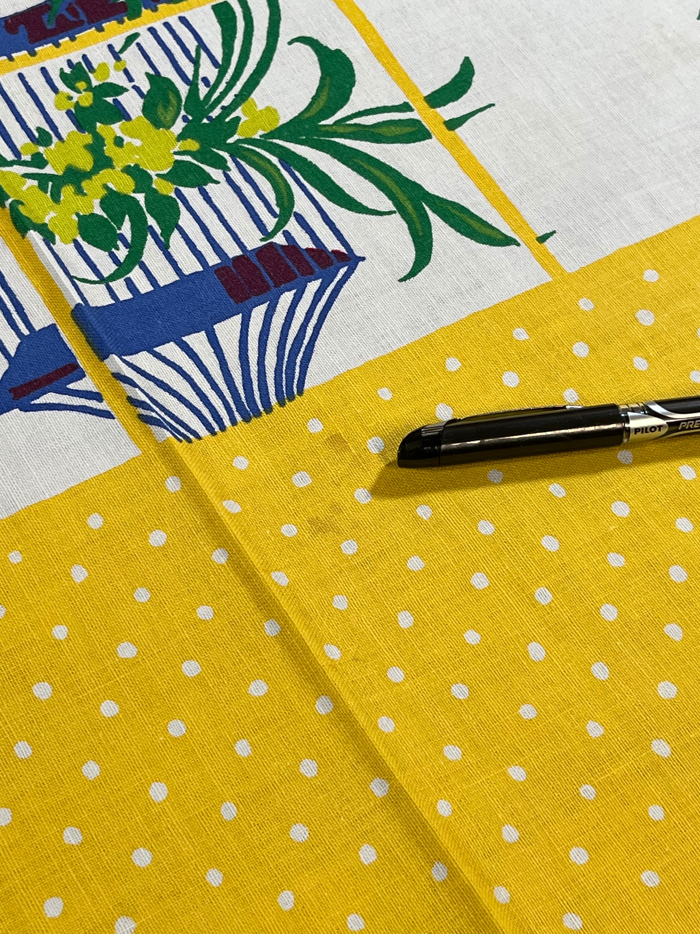 Vintage Tablecloth Startex Plants Birdcages Pottery - Etsy