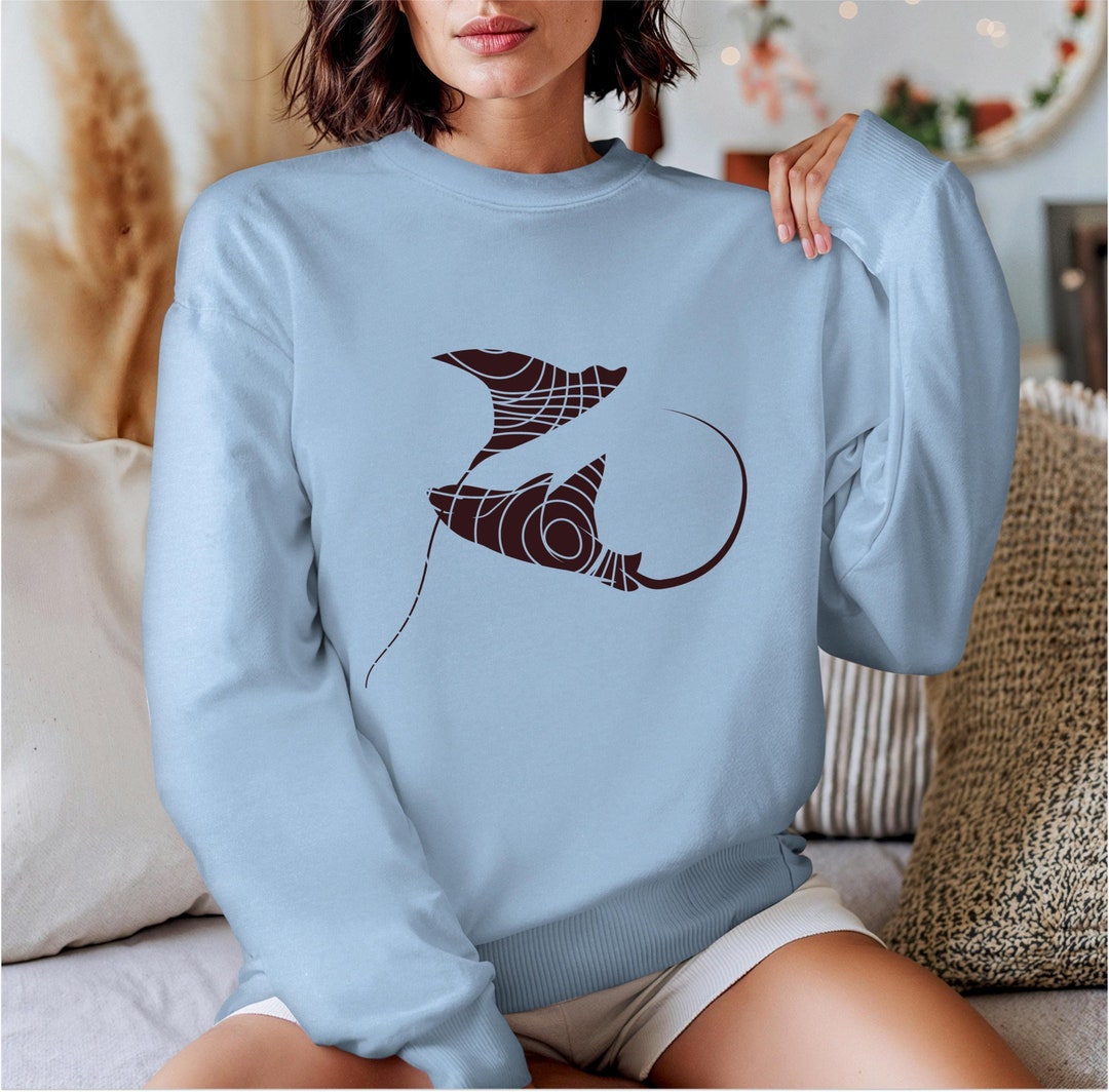 Sting Rays Sweatshirt, Marine Life Crewneck Jumper, Ocean Animal ...