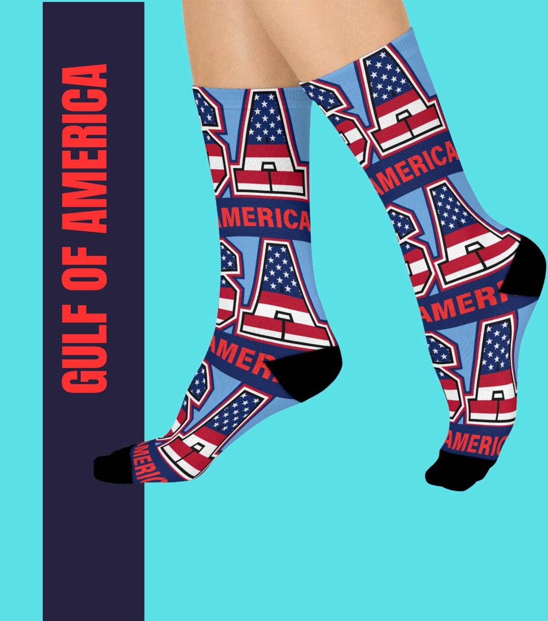 Gulf of America Socks, Gulf of Mexico Socks, Patriotic Socks - USA Flag ...
