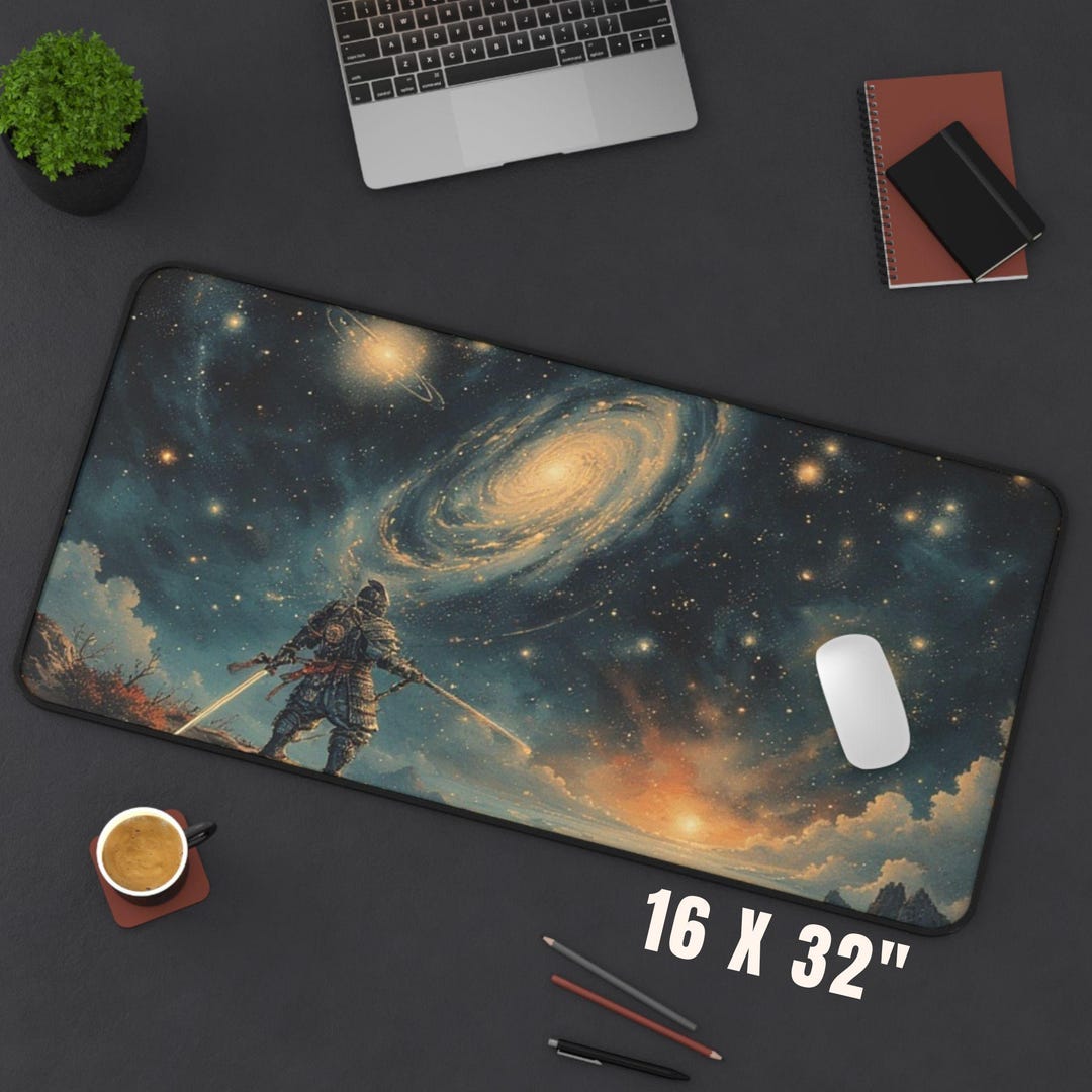 Cosmic Warrior Samurai Desk Mat | Galactic Samurai, Galaxy Mousepad ...