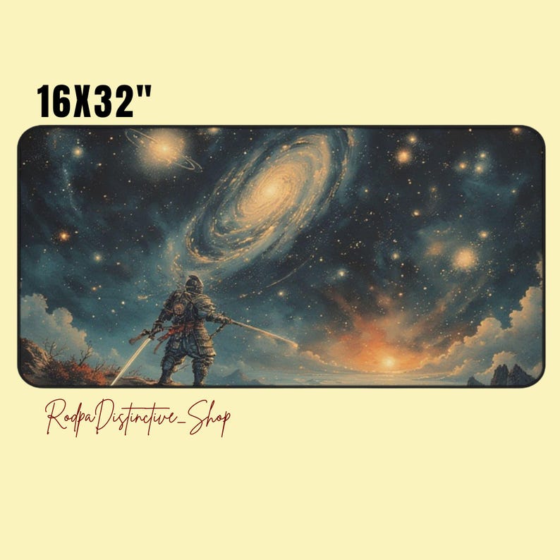 Cosmic Warrior Samurai Desk Mat | Galactic Samurai, Galaxy Mousepad ...