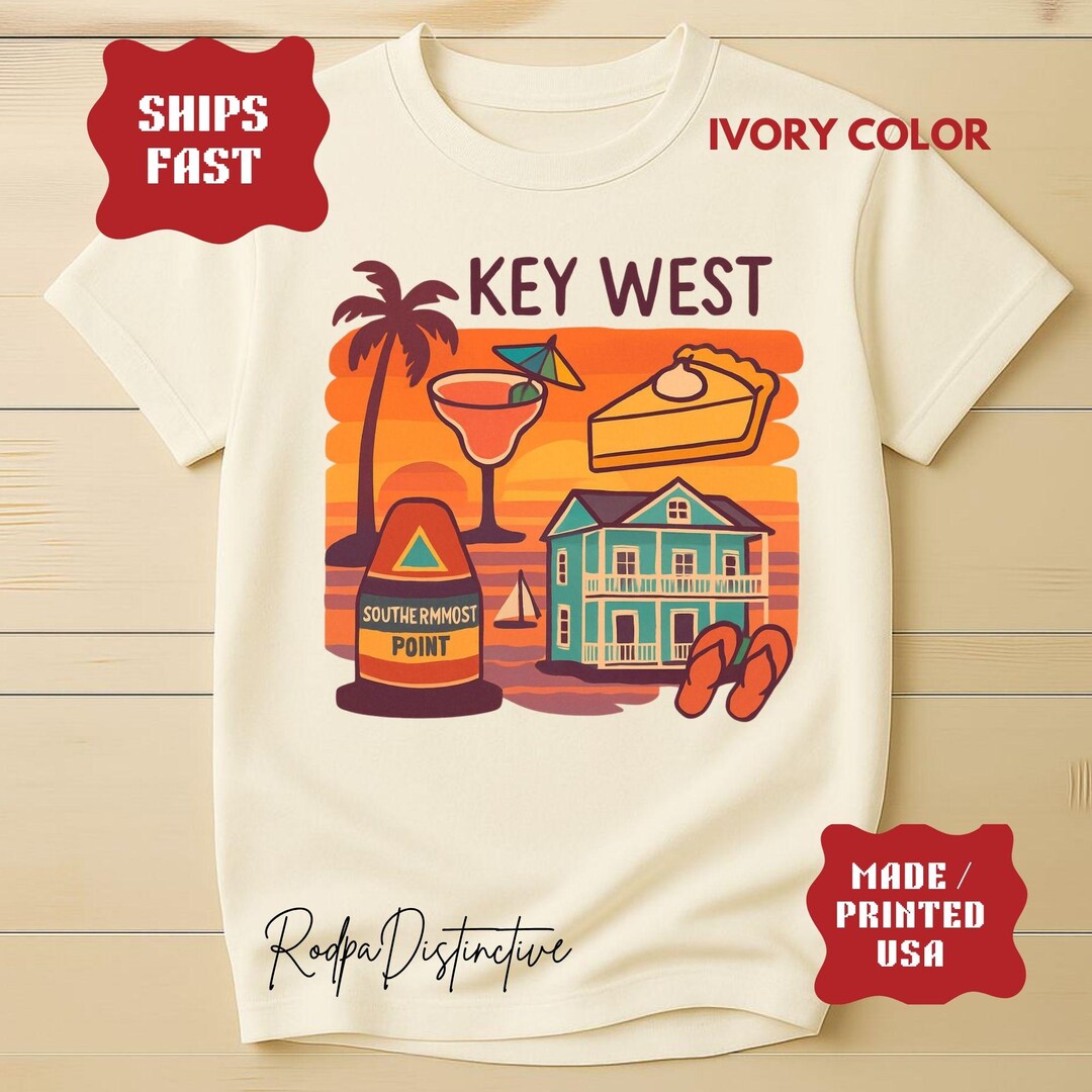 Key West Florida Shirt, Comfort Colors Florida Keys Shirt, Retro Sunset ...