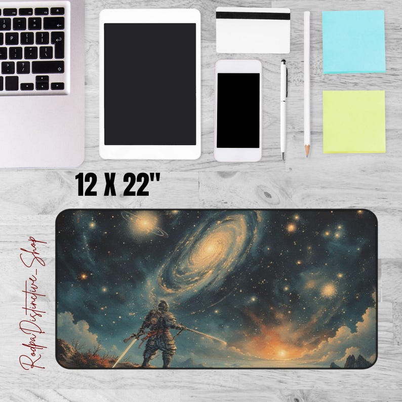 Cosmic Warrior Samurai Desk Mat | Galactic Samurai, Galaxy Mousepad ...