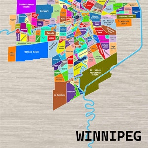 Winnipeg Neighbourhoods Map - Etsy