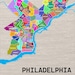 Philadelphia Neighborhoods Poster Map - Etsy
