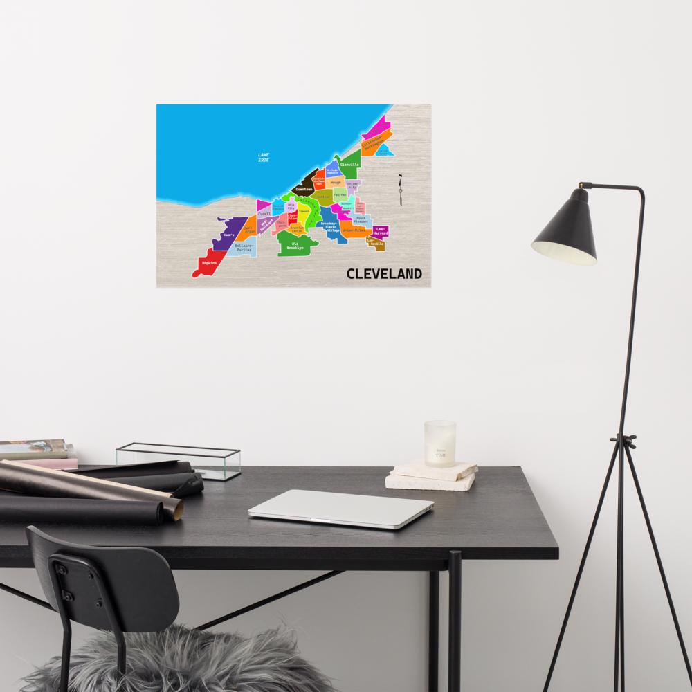Cleveland Neighborhoods Poster Map - Etsy