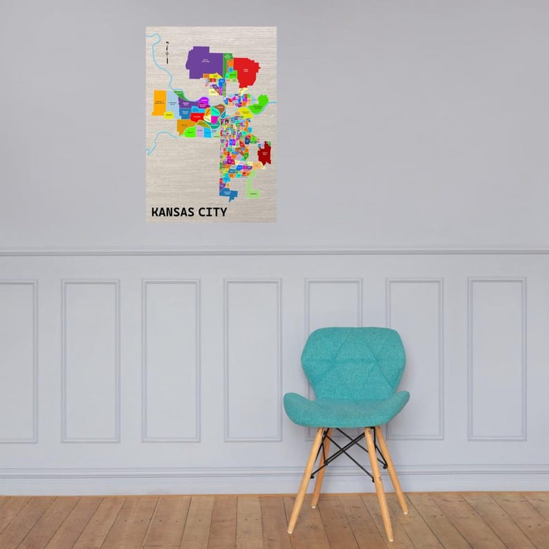 Kansas City Neighborhoods Poster Map - Etsy