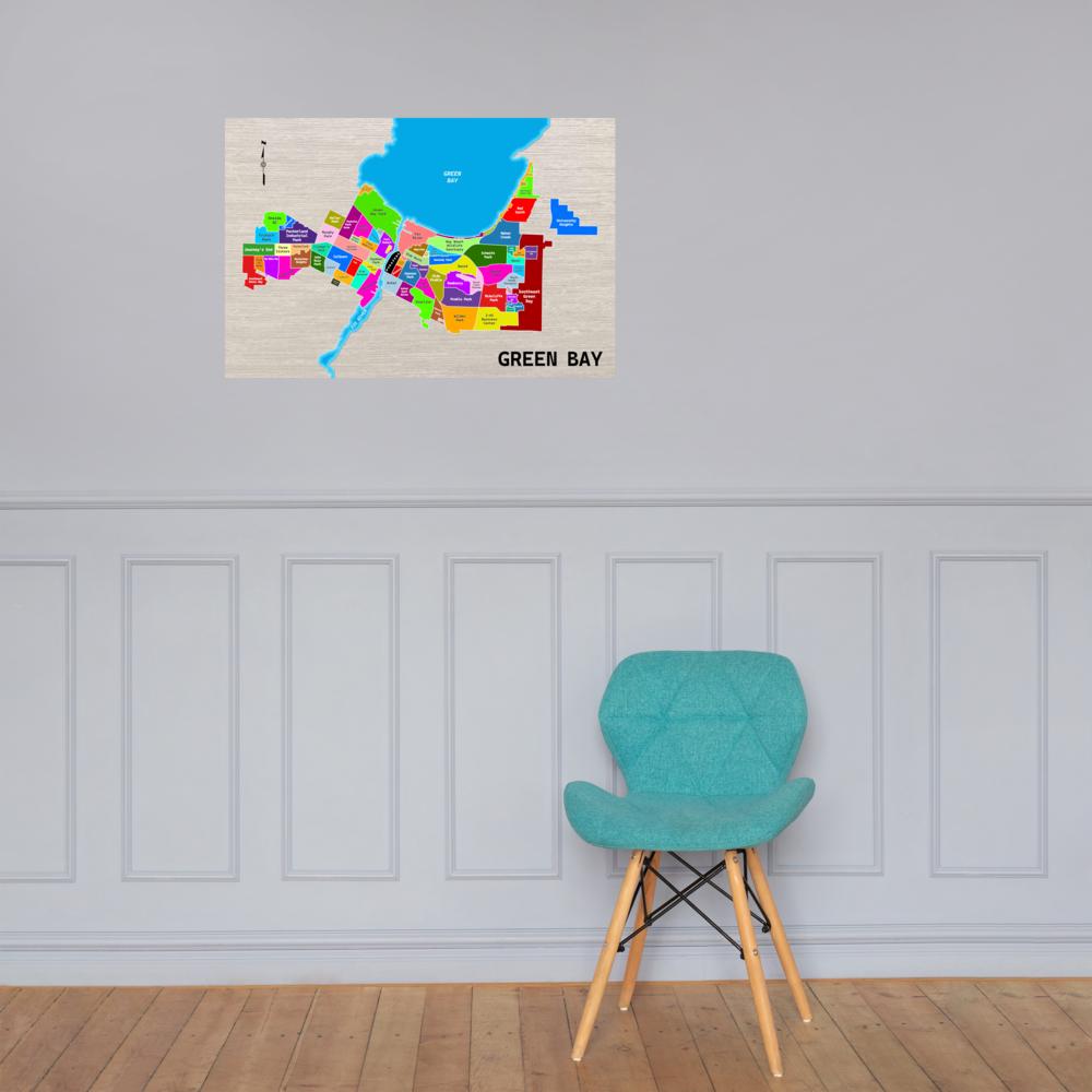 Green Bay Neighborhoods Poster Map - Etsy