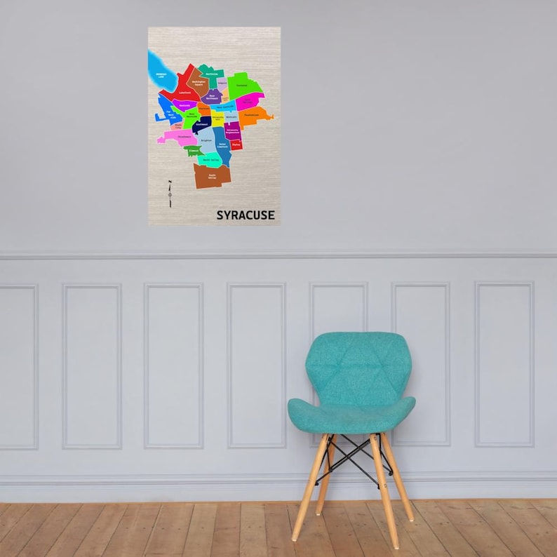 Syracuse Neighborhoods Poster Map - Etsy
