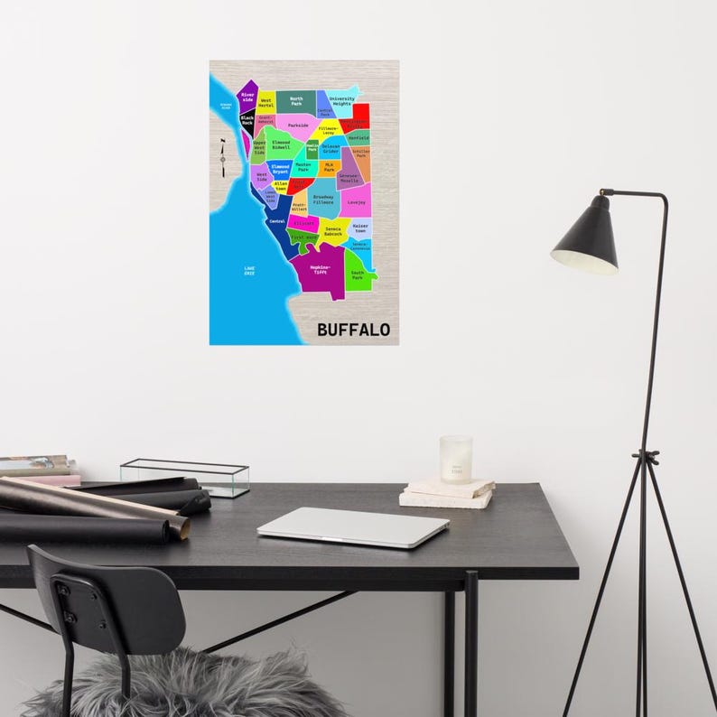 Buffalo Neighborhoods Poster Map - Etsy