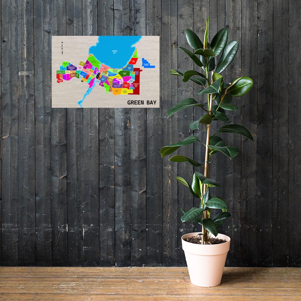 Green Bay Neighborhoods Poster Map - Etsy