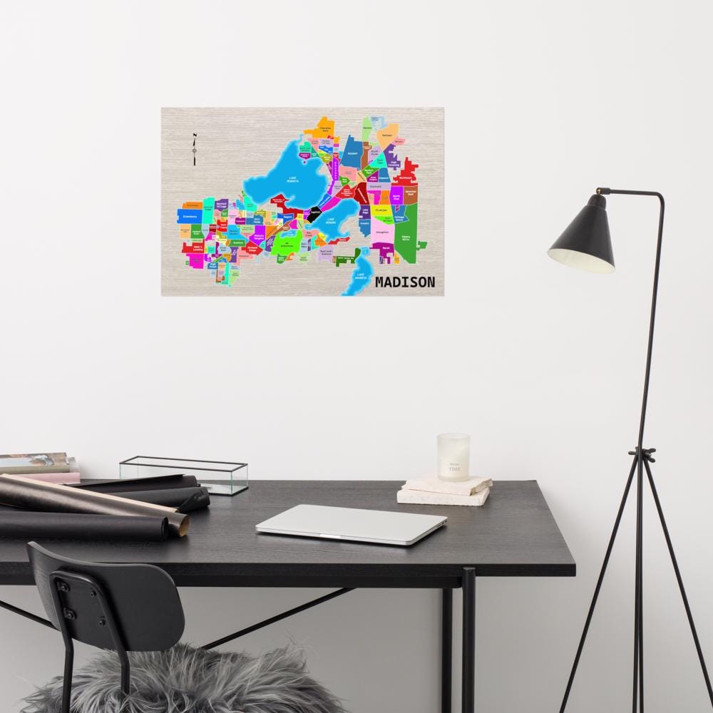 Madison Neighborhoods Poster Map - Etsy