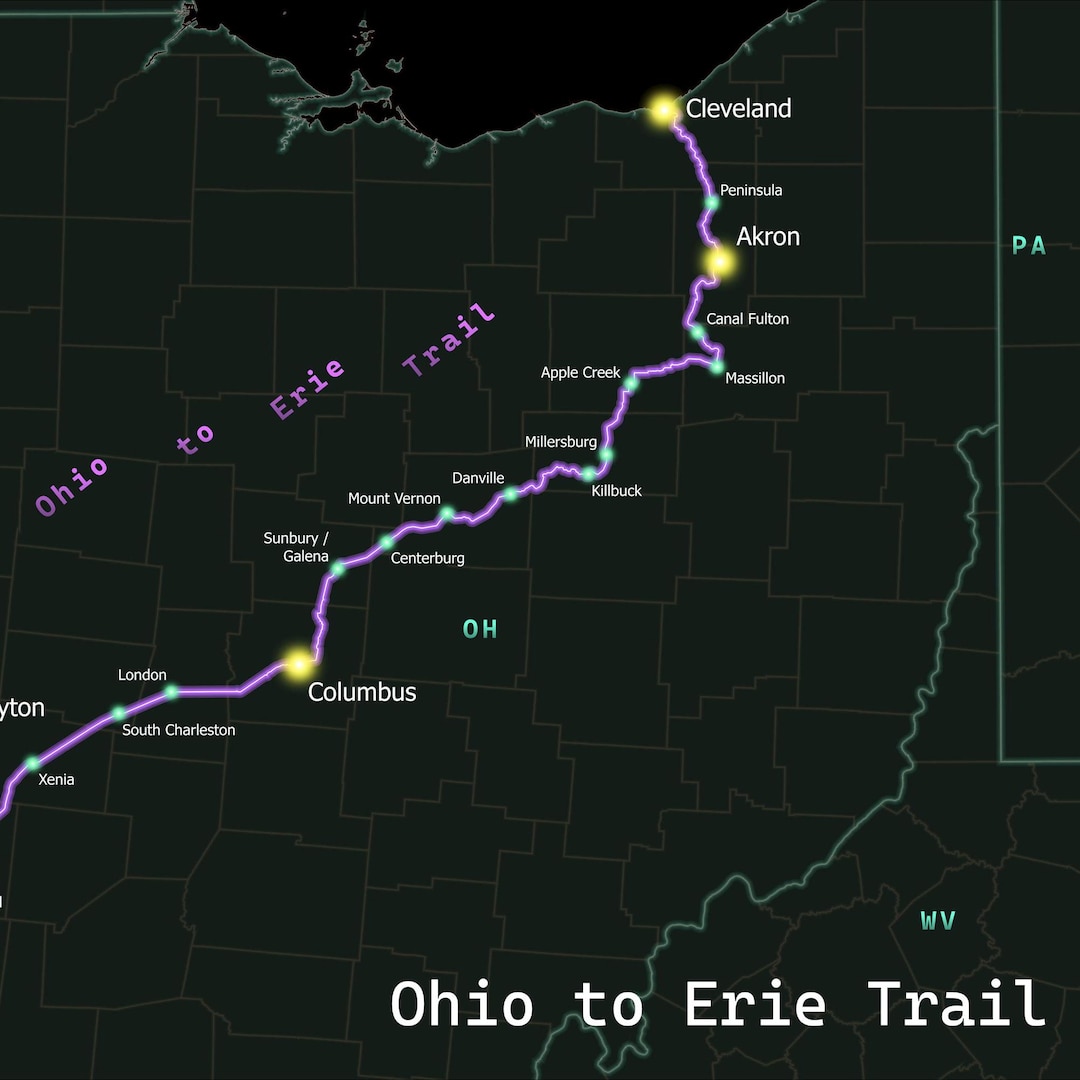 Ohio to Erie Trail Poster Map - Etsy