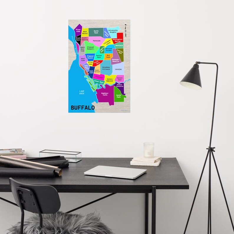 Buffalo Neighborhoods Poster Map - Etsy