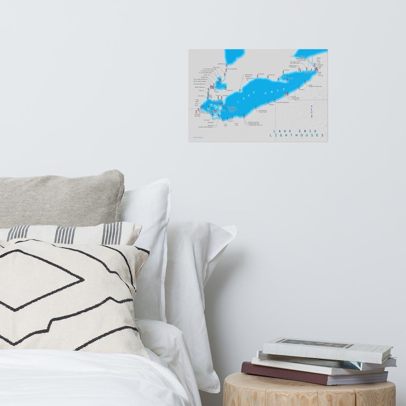 Lake Ontario Lighthouses Poster Map - Etsy