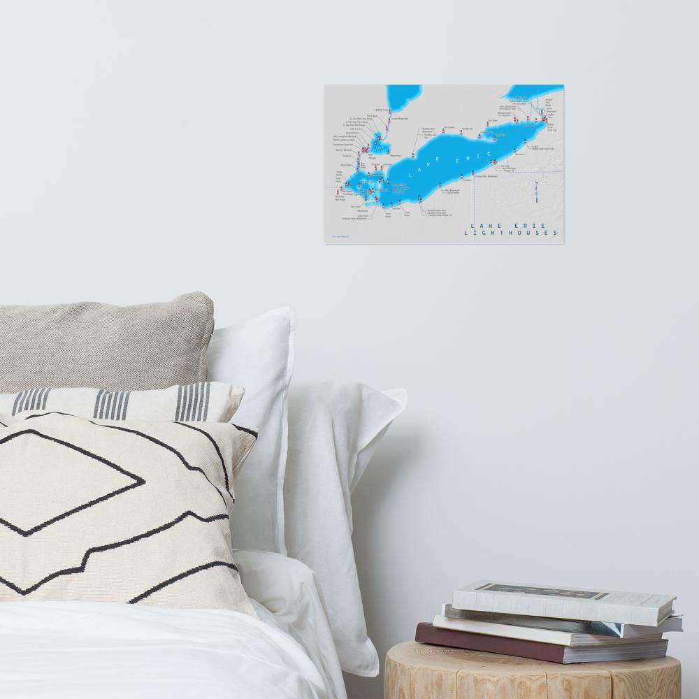 Lake Ontario Lighthouses Poster Map - Etsy