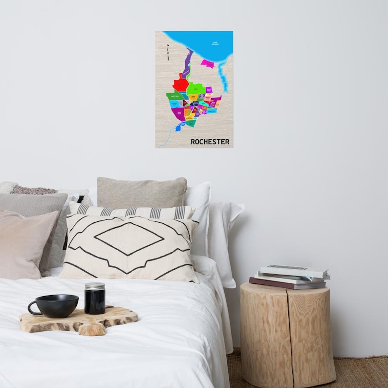 Rochester Neighborhoods Poster Map - Etsy