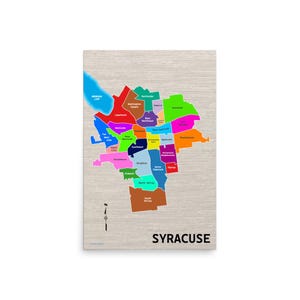 Syracuse Neighborhoods Poster Map - Etsy