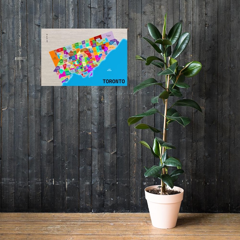 Toronto Neighbourhoods Map - Etsy