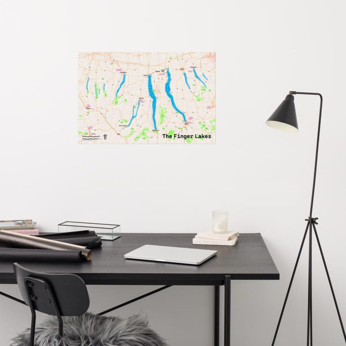 Finger Lakes Poster Map - Etsy