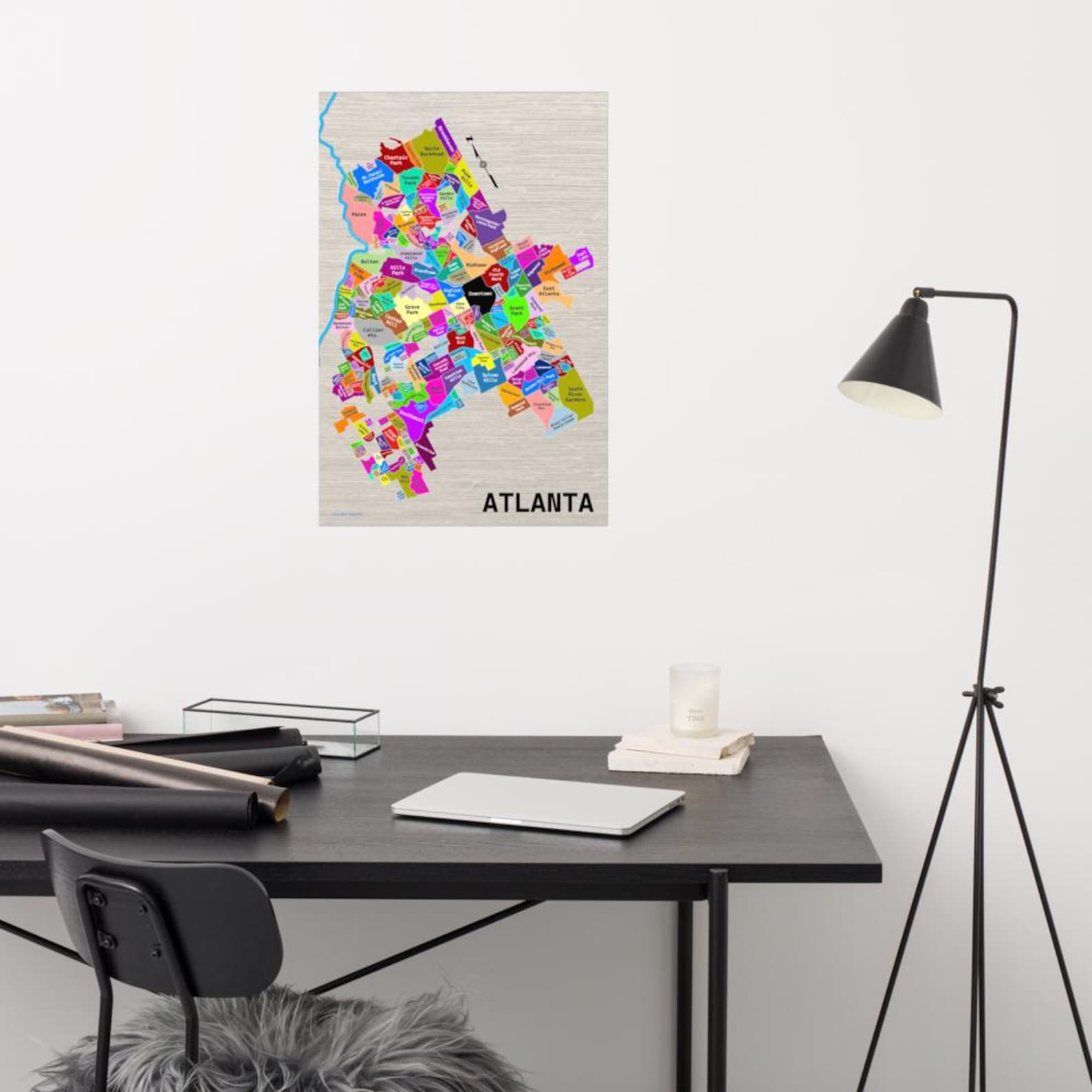 Atlanta Neighborhoods Poster Map - Etsy