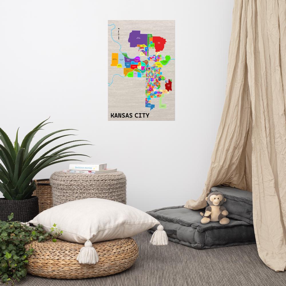 Kansas City Neighborhoods Poster Map - Etsy