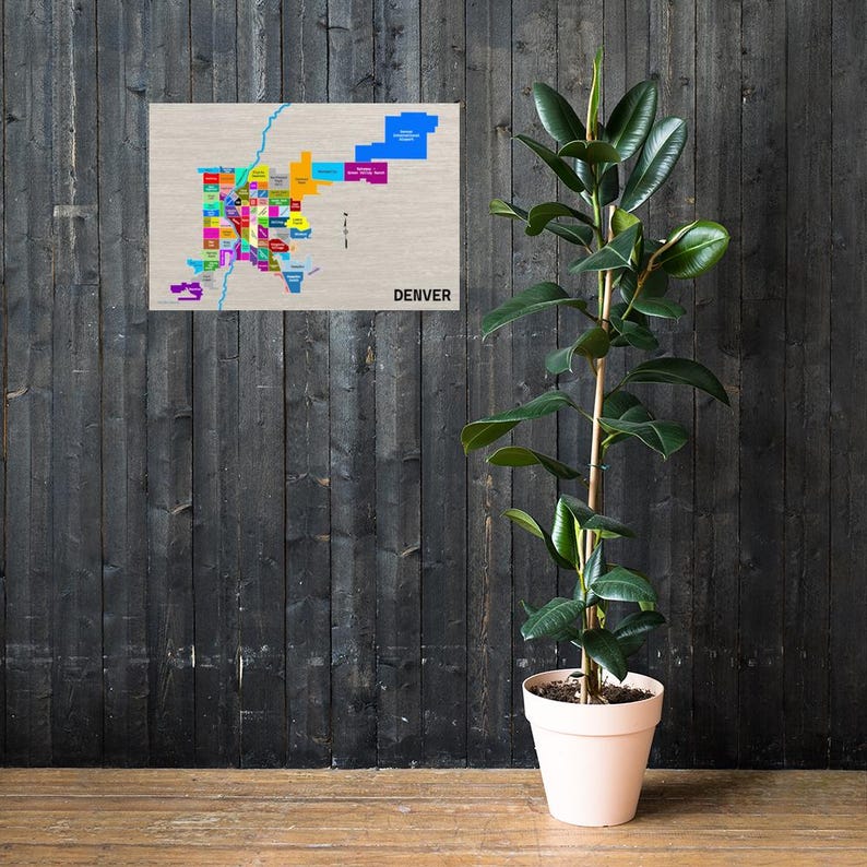 Denver Neighborhoods Poster Map - Etsy